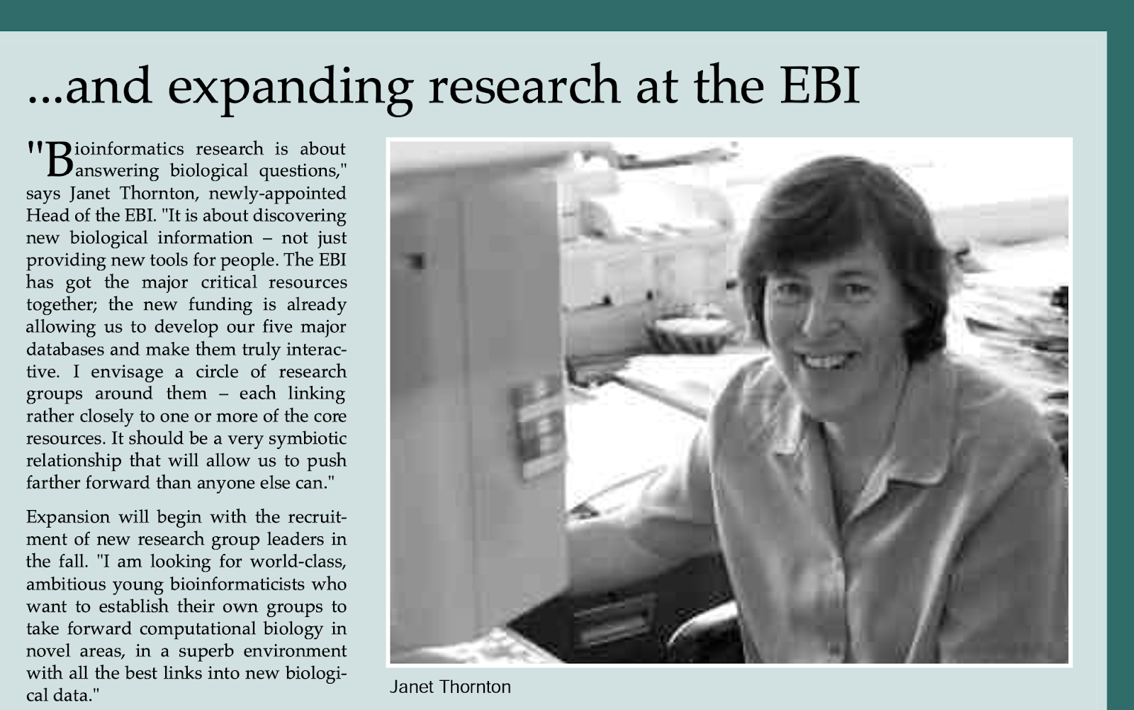 Janet Thornton retires: a pioneer in structural bioinformatics | EMBL